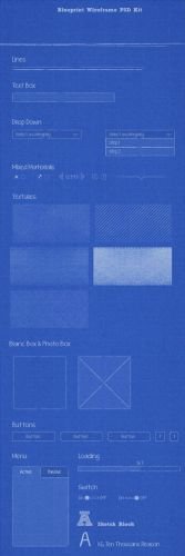 Blueprint Wireframe PSD Kit | SoftArchive
