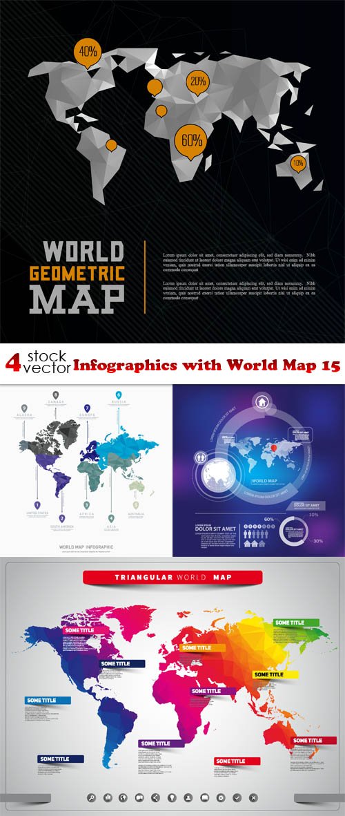 Vectors - Infographics with World Map 15 | SoftArchive