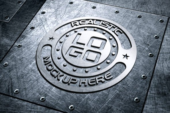 Silver Steel Logo PSD Mockup Template | SoftArchive