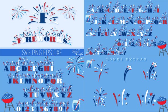 Fireworks SVG Alphabet Pack - Vector Design Templates | SoftArchive