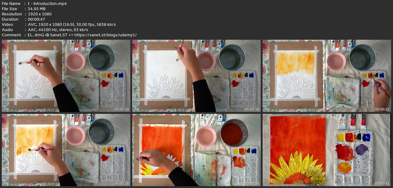 How To Paint Sunflowers 1 - Art Tutorial Watercolor Painting | SoftArchive