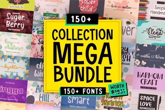 Mega Font Bundle - 169 Premium Fonts | SoftArchive