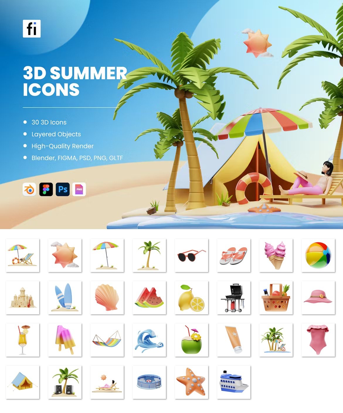 EE - 3D Summer Icons 9QUSRUK | SoftArchive