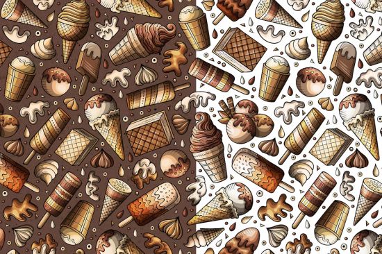 EE - Ice Cream Cartoon Seamless Pattern 2ZUWAKE | SoftArchive