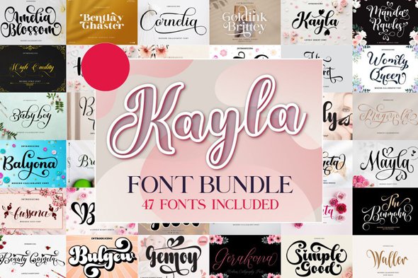 Kayla Font Bundle - 47 Premium Fonts | SoftArchive