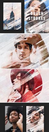Dry Brush Strokes Poster Photo Effect Mockup | SoftArchive