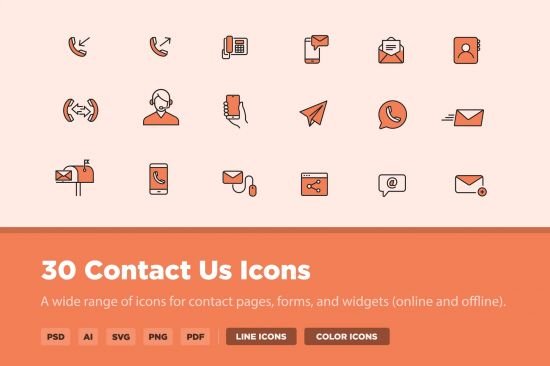EE - 30 Contact Us Icons FJQYQUW | SoftArchive