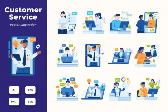 EE - Customer Service Illustration Collection XREP6ER | SoftArchive