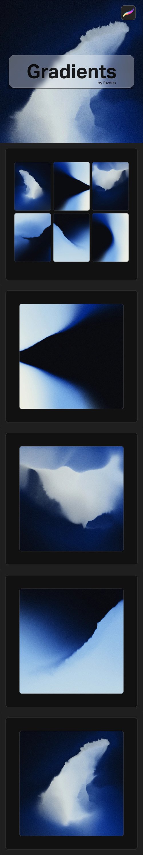 Royal Blue Gradients - Handcrafted Overlays - SoftArchive
