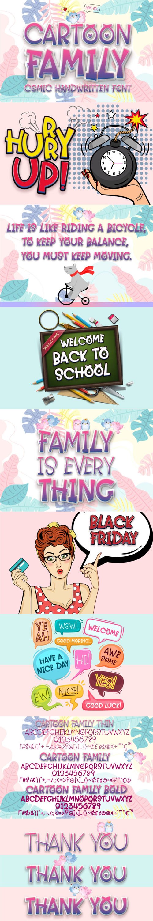 Cartoon Family - Comic Handwritten Font | SoftArchive