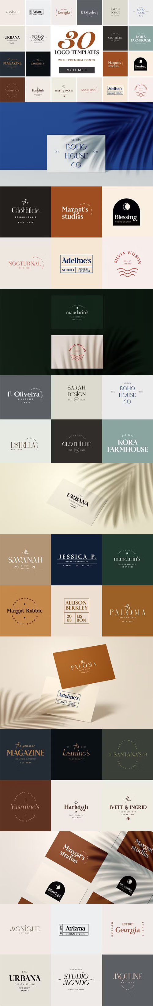 30 Brand Logo Kit Templates With Premium Fonts | SoftArchive