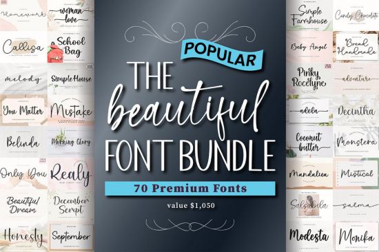 The Beautiful Font Bundle - 70 Premium Fonts | SoftArchive