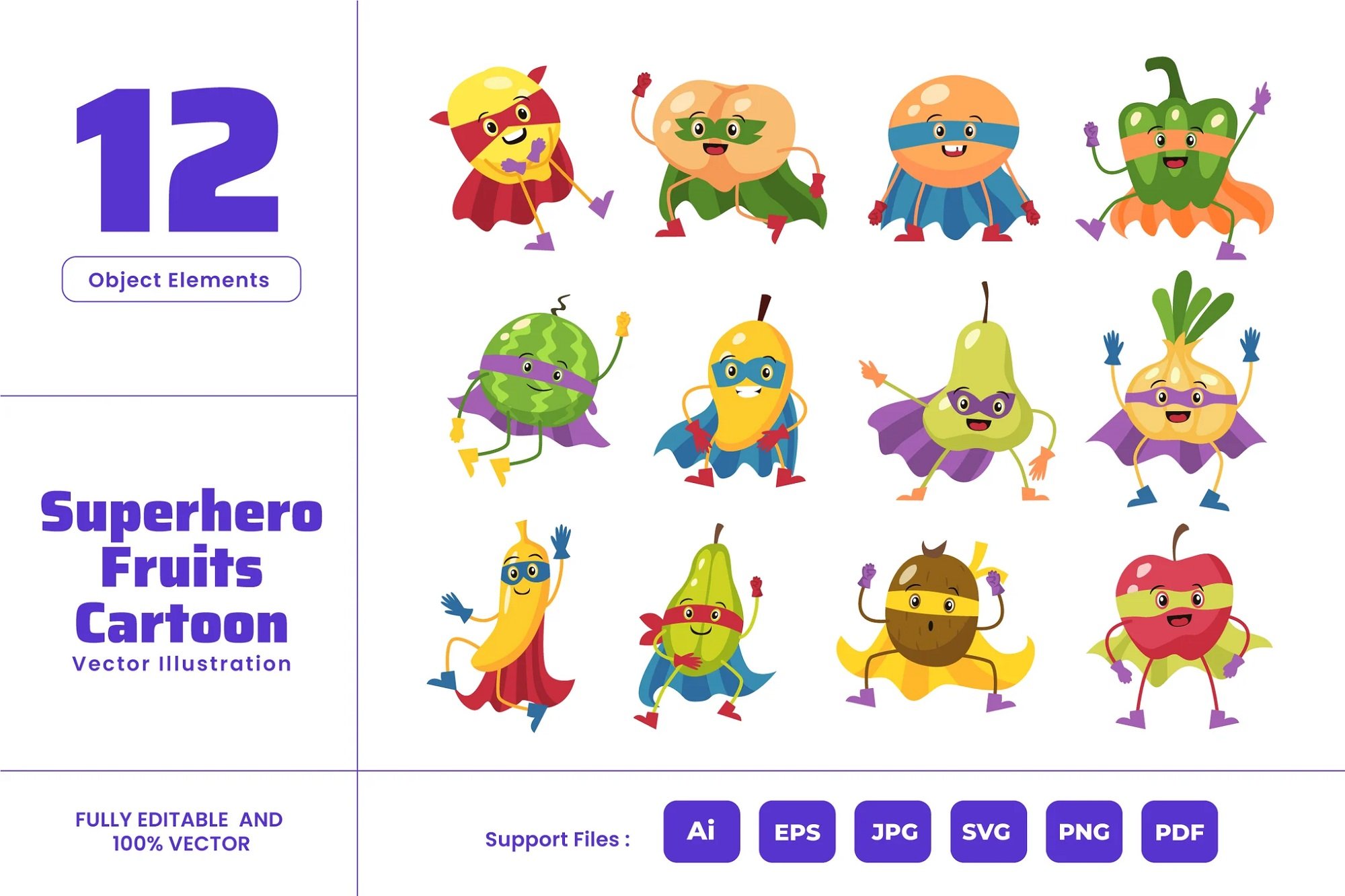 EE - Superhero Fruits – Funny Cute Cartoon Character HHQWEYH | SoftArchive