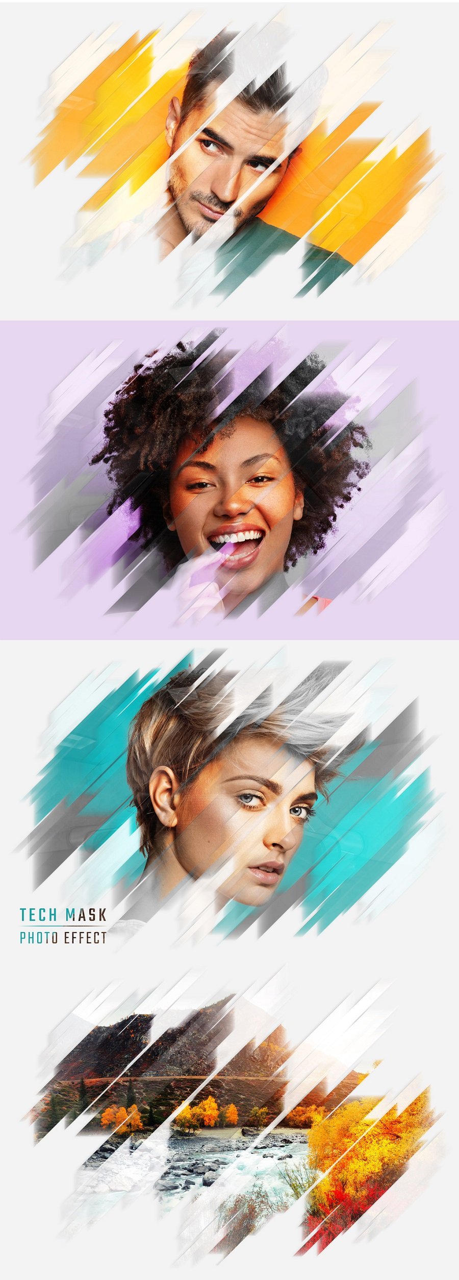 AS - Geometrical Stroke Mask Portrait Photo Effect Mockup 540340849 ...