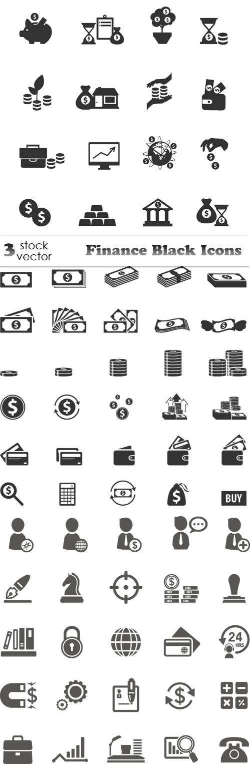 Vectors -- Finance Black Icons | SoftArchive