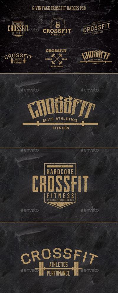 6 Vintage CrossFit Badges | SoftArchive
