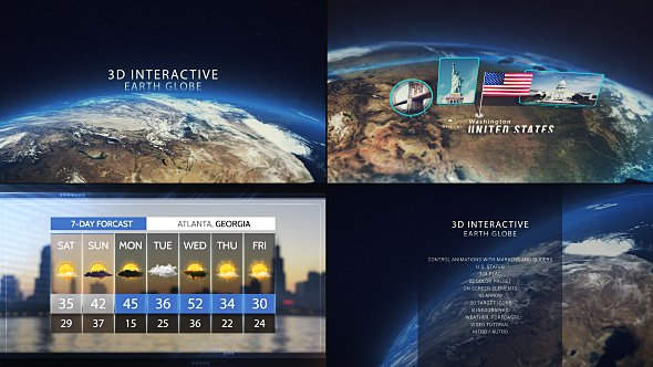 3D Interactive Earth Globe - Project for After Effects (Videohive ...