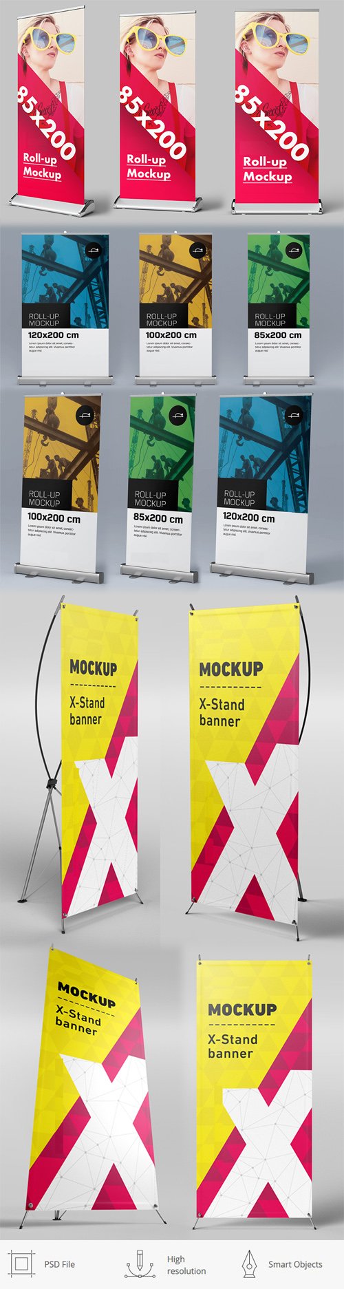 Roll-up & X-Stand Banners PSD Mockups Templates | SoftArchive