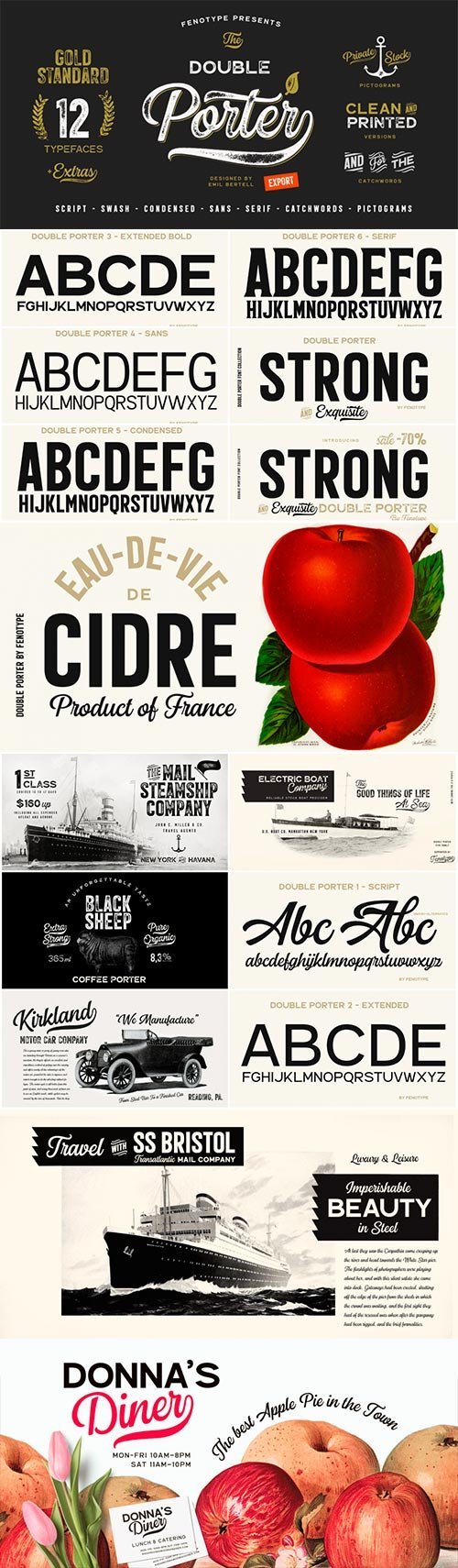 Double Porter Font Family - 18 Fonts | SoftArchive