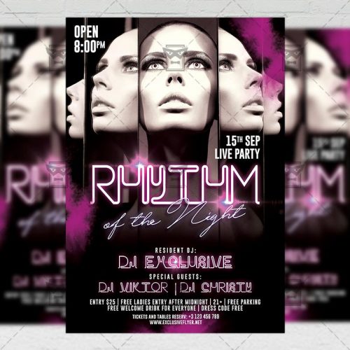 Club A5 Template - Rhythm of the Night Flyer | SoftArchive