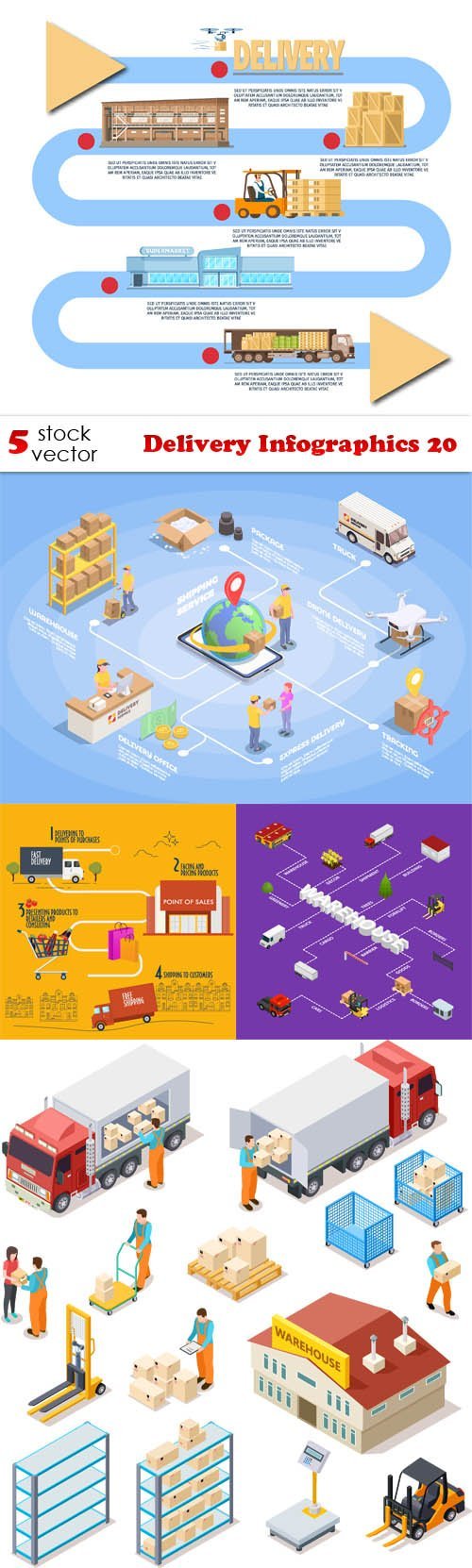 Vectors - Delivery Infographics 20 | SoftArchive