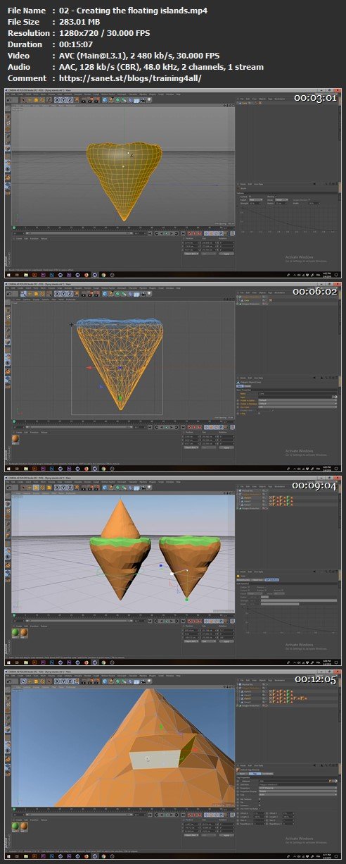 Creating a low poly floating islands in Cinema 4D | SoftArchive