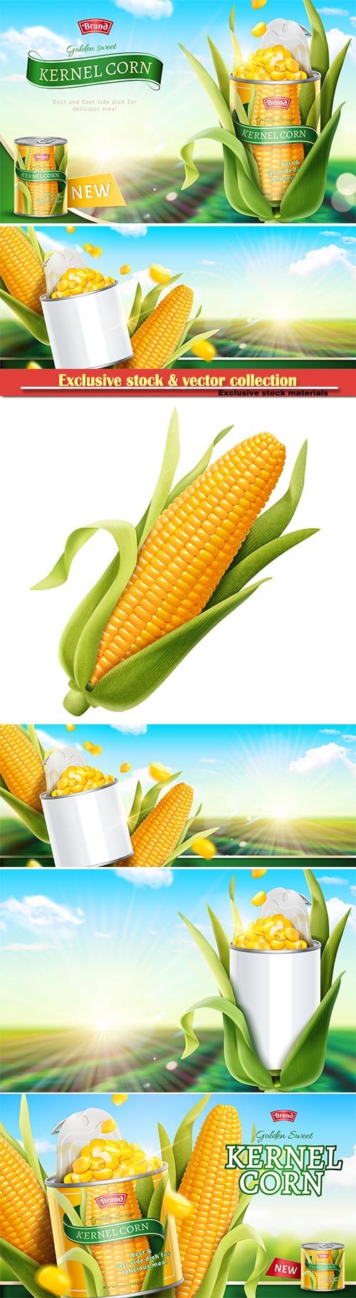 Premium kernel corn can ads in 3d vector illustration | SoftArchive