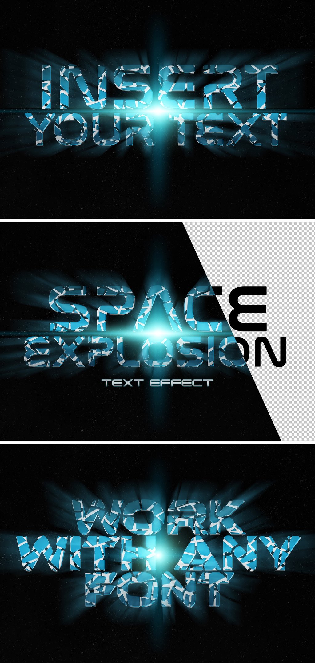 Blue Crackle Text Effect in Space Mockup 336441246 | SoftArchive