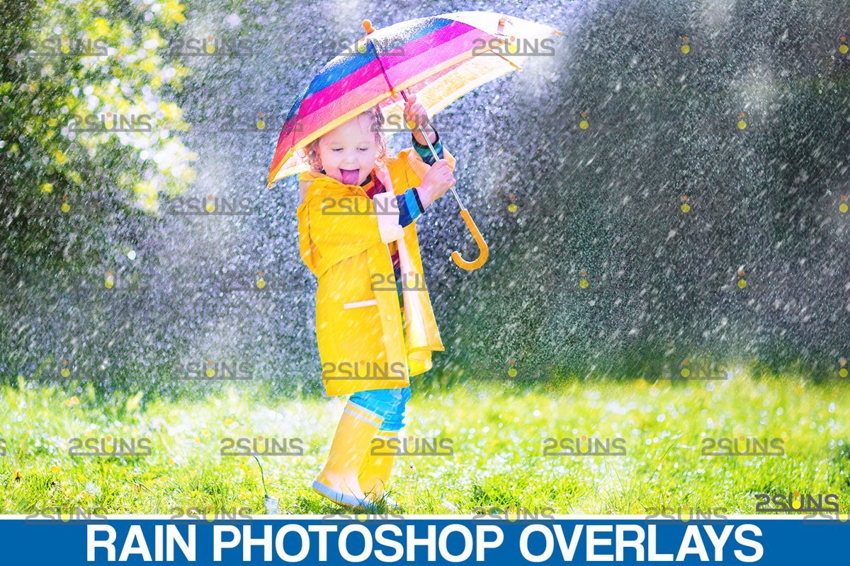Rain overlay & Photoshop overlay Realistic falling rain - 839407 ...