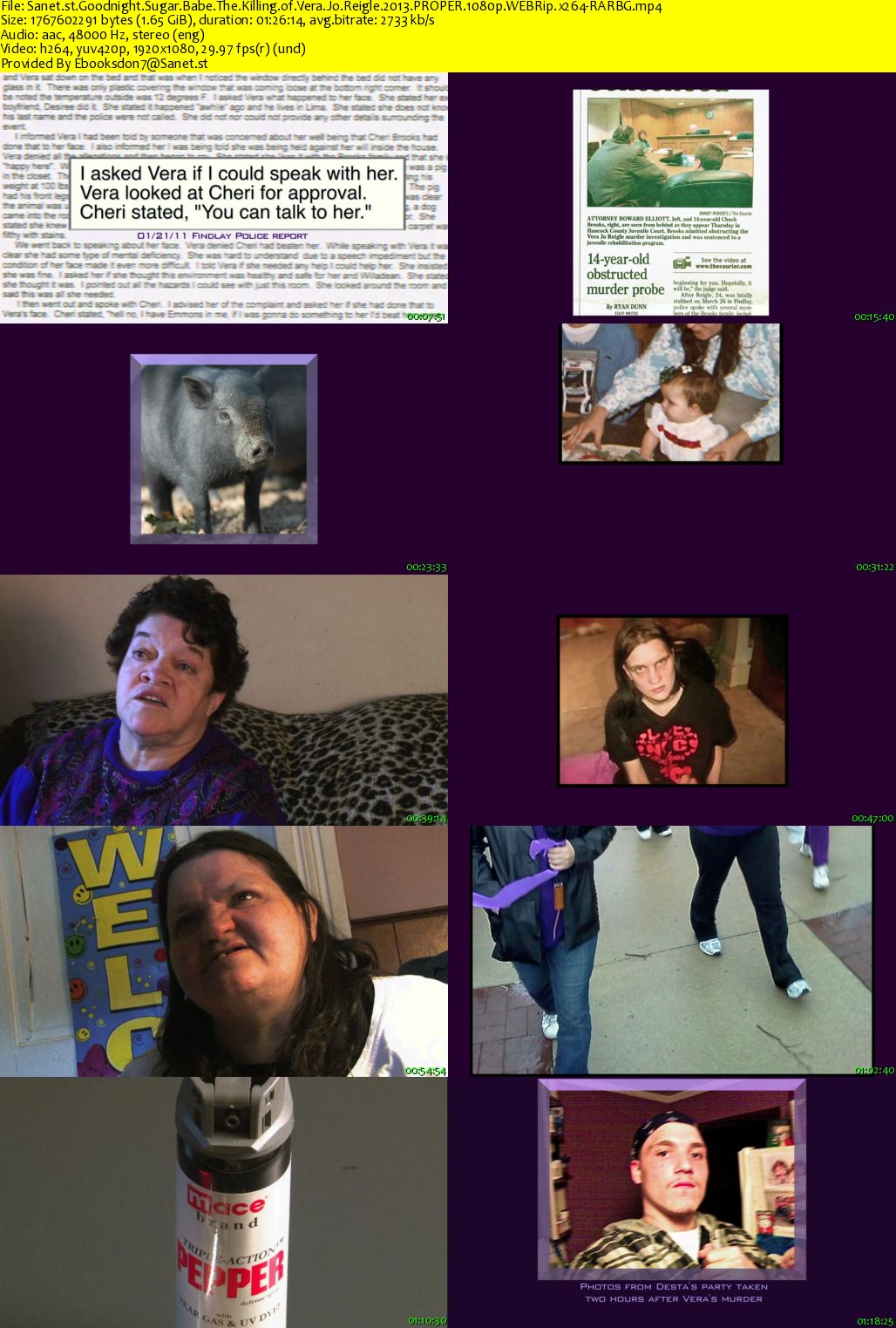Goodnight Sugar Babe The Killing of Vera Jo Reigle 2013 PROPER 1080p ...