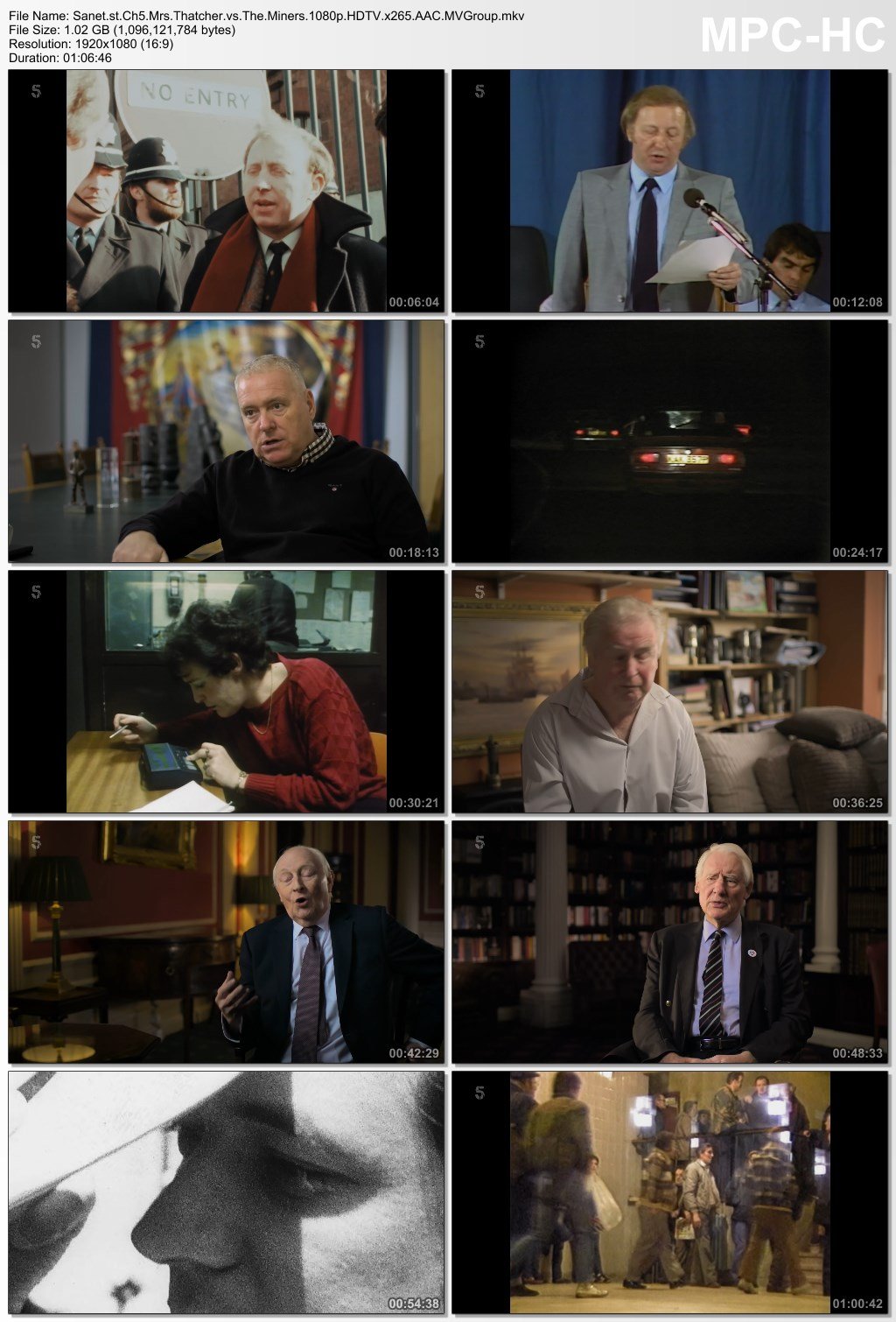 Channel 5 - Mrs Thatcher vs The Miners (2021) 1080p HDTV x265 AAC ...