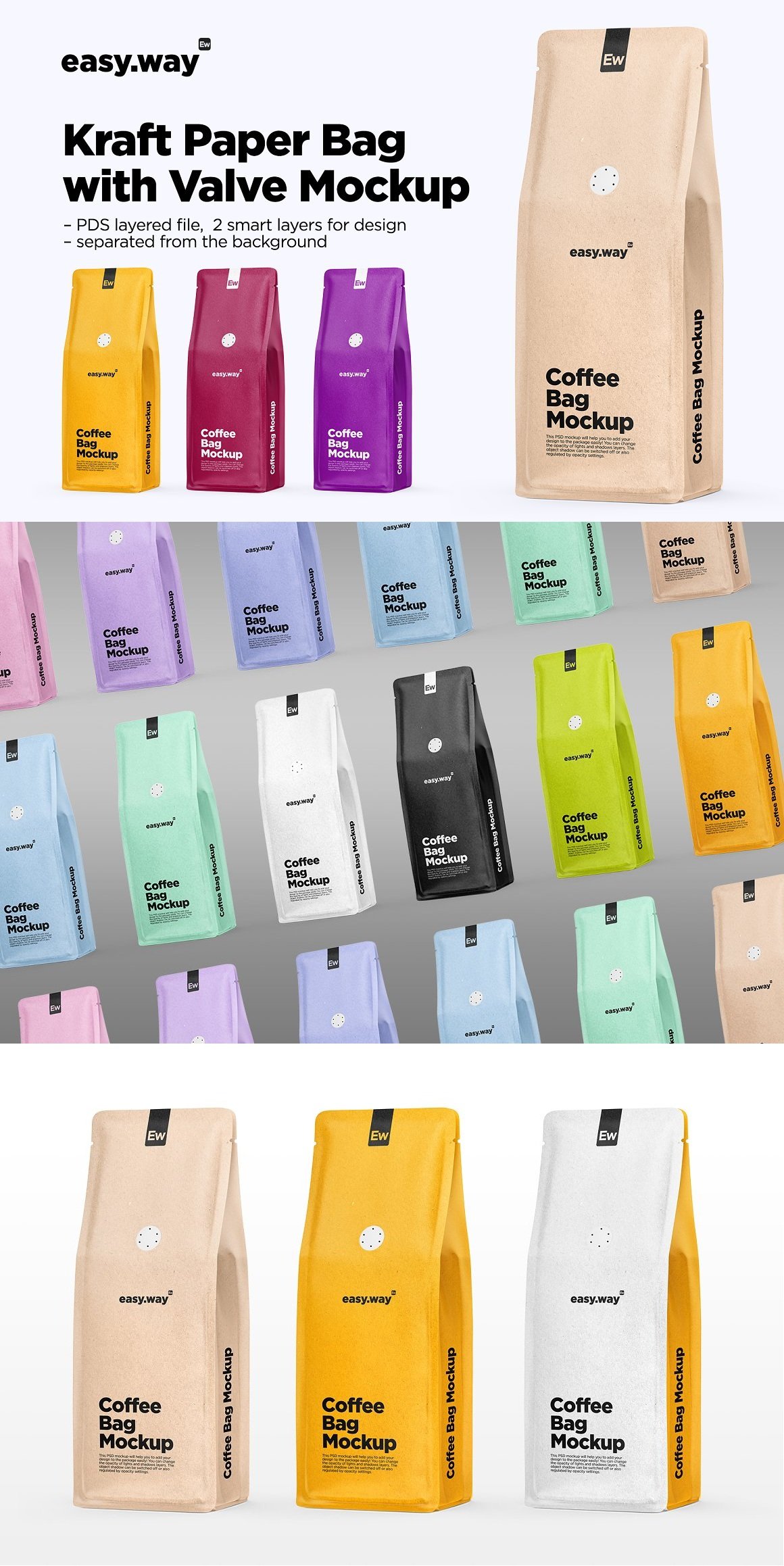 CreativeMarket - Kraft Paper Bag with Valve Mockup 5975344 | SoftArchive