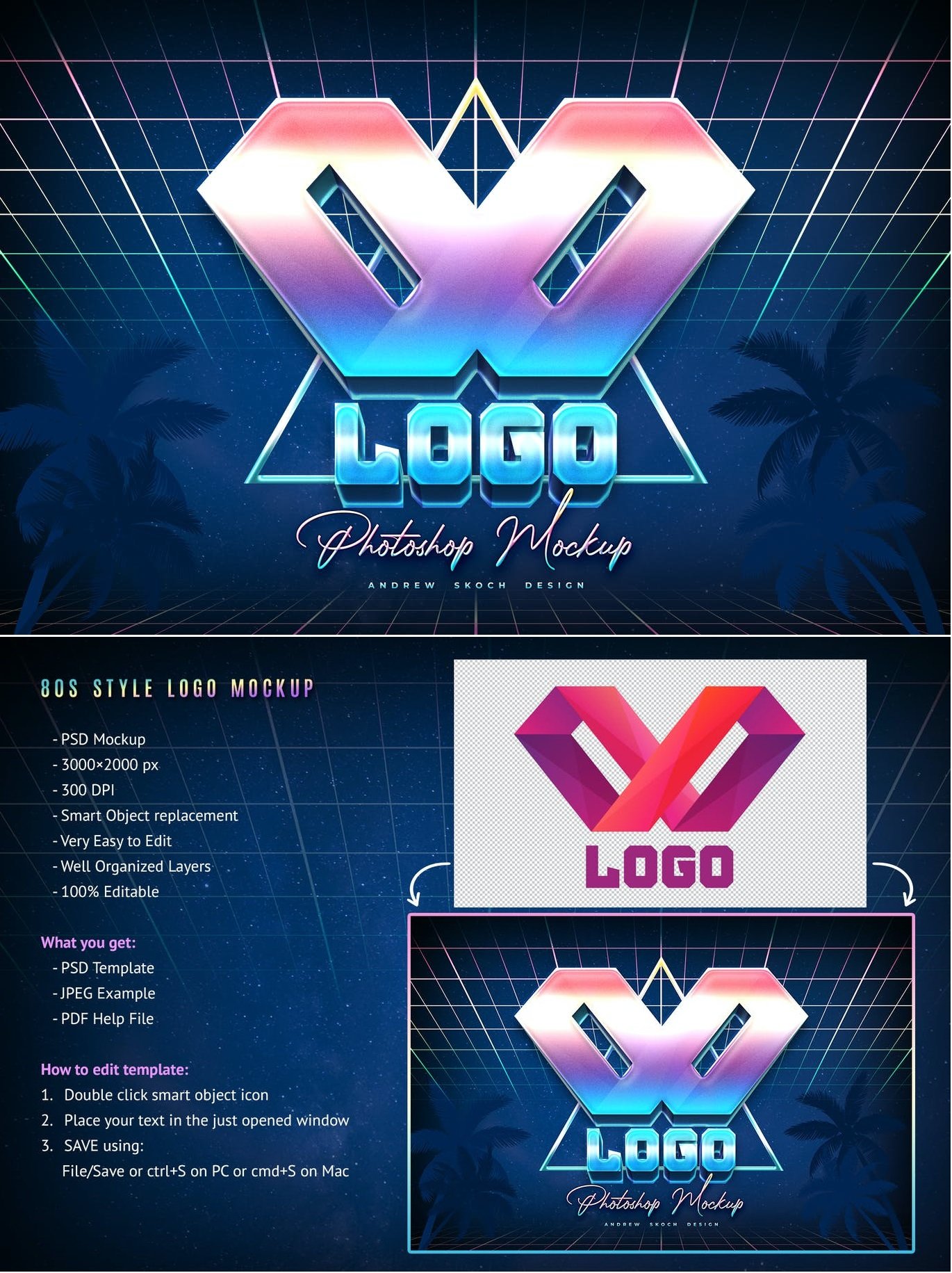 80s Style Logo Mockup | SoftArchive