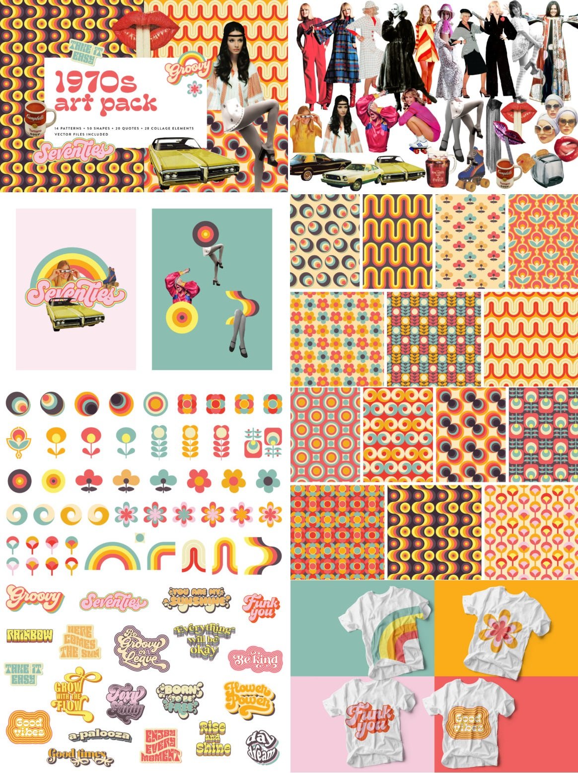 1970s Collage Art Pack | SoftArchive