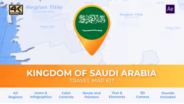 Videohive - Saudi Arabia Map - Kingdom of Saudi Arabia Travel Map ...