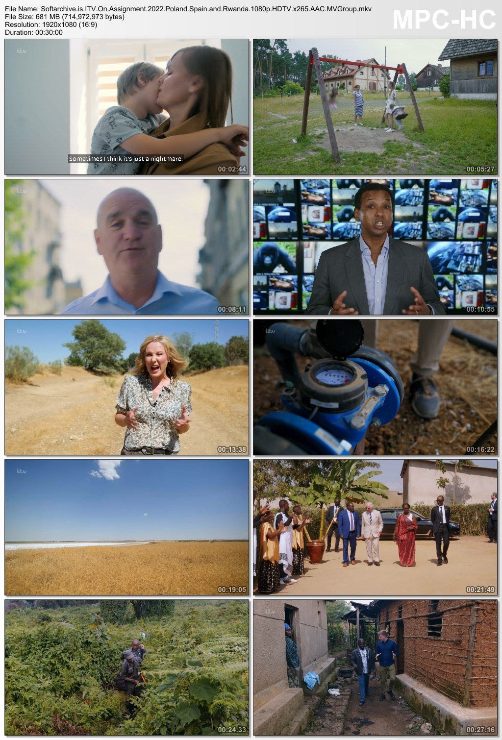 ITV On Assignment - Poland, Spain and Rwanda (2022) 1080p HDTV x265 AAC ...