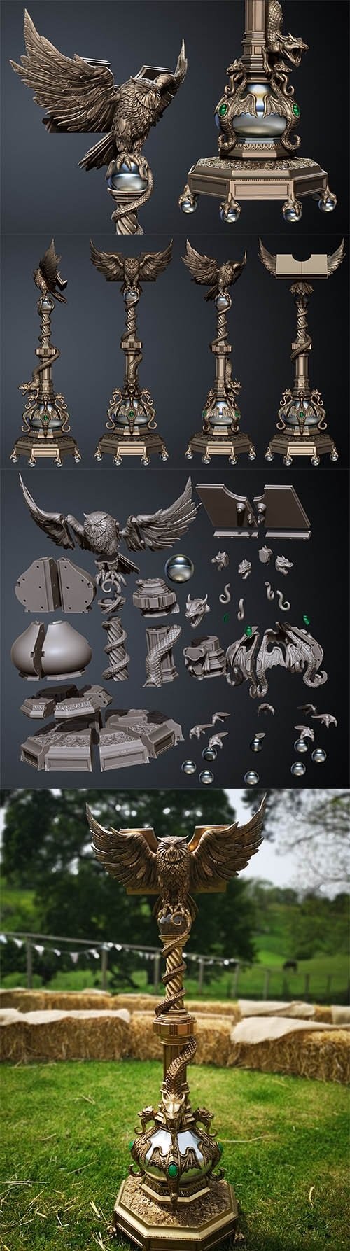 Hogwarts Owl Lectern - 3D Print | SoftArchive
