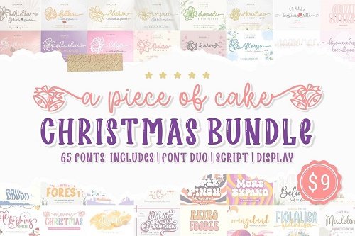 A Piece of Cake Christmas Font Bundle - 65 Premium Fonts | SoftArchive