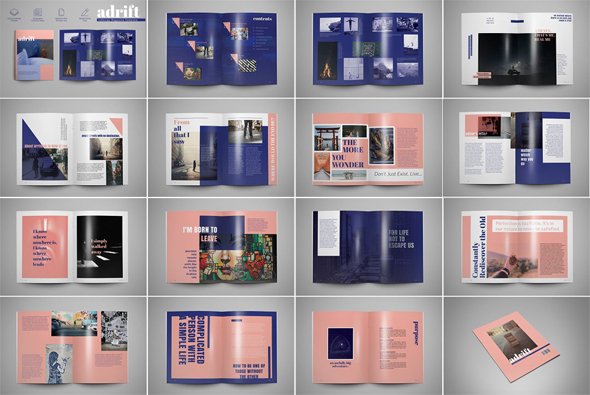 Adrift - InDesign Magazine Template [US Letter/A4] | SoftArchive