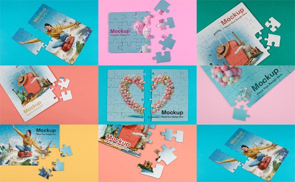 Creative Puzzle Design PSD Mockups Templates | SoftArchive