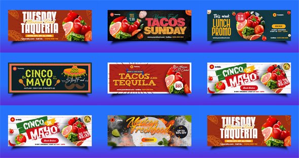 Creative Food Facebook Cover Designs PSD Templates | SoftArchive