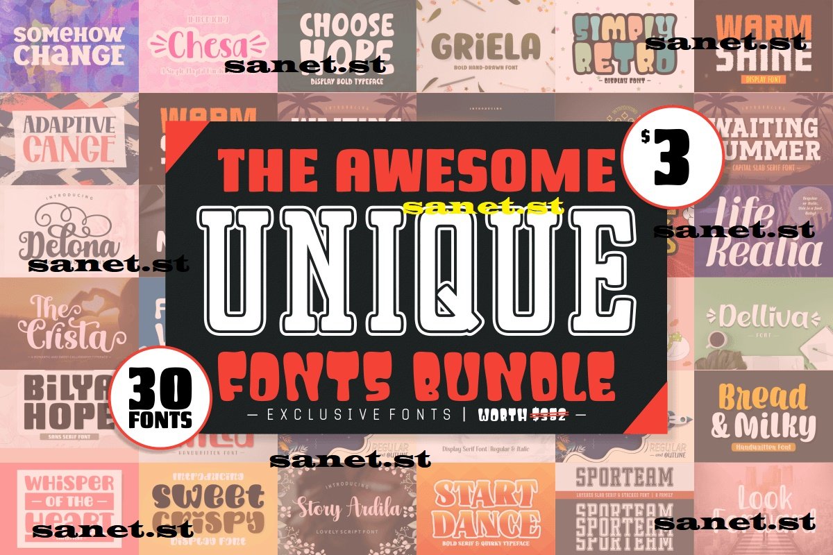 The Awesome Unique Font Bundle - 30 Premium Fonts | SoftArchive