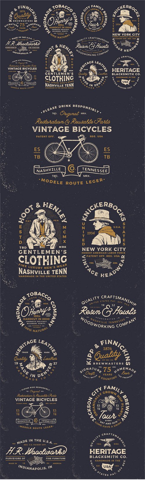 Vintage Americana Logos - 10 Vector Templates | SoftArchive