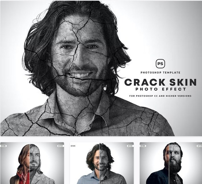 Crack Skin Photo Effect - 44940107 | SoftArchive