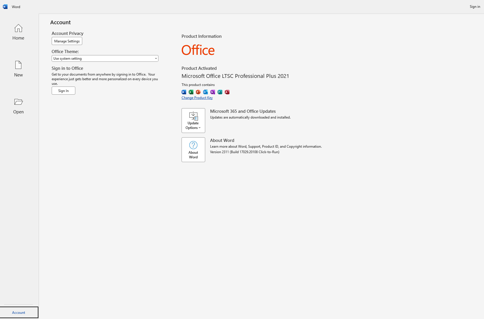 Microsoft Office Professional Plus 2021 VL Version 2311 (Build 17029. ...